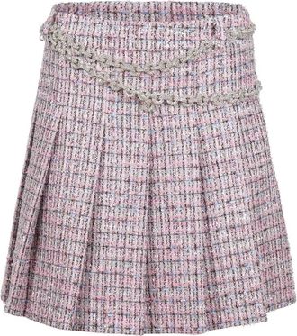 Self Portrait Femme, Jupes, Rose, Taille: 34 FR Mini-jupe pliss&eacute;e en boucl&eacute;