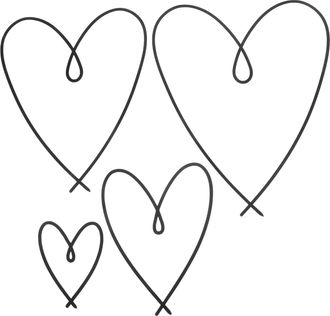 Aboofan Herz- -Set Wandbehang Kunst Metall Herz Draht-skulptur Für Wohnzimmer Schlafzimmer