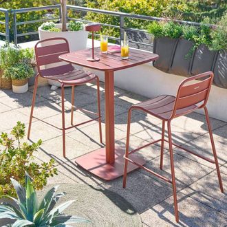 Hesperide Table haute de jardin 2 places Alegoria 70x70cm acajou - Hesp&eacute;ride