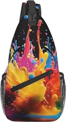 Generic Sac &agrave; bandouli&egrave;re abstrait en toile pour homme, sac &agrave; dos de randonn&eacute;e