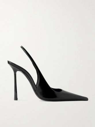 Saint Laurent Vend&ocirc;me Slingback-pumps Aus Glanzleder - Schwarz