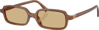 Miu Miu 11Zs Rechteckige Sonnenbrille - - Accessories - Damen - Braun - 51 MM