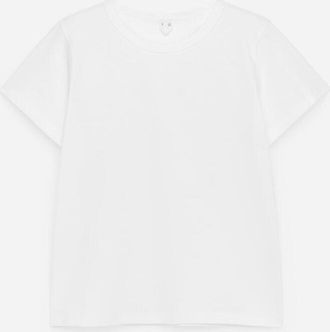 Arket Elegantes Baumwoll-T-Shirt -Wei&szlig;
