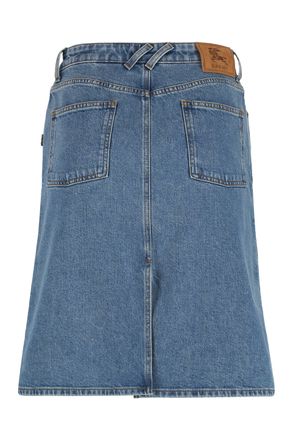 Burberry Womens Denim Slit Skirt Cotton