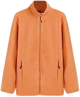 Generic Vestes en polaire chaude pour femme - Double &eacute;paisseur - Manteau dhiver et dautomne avec col montant pour les voyages d&eacute;contract&eacute;s, rouge past&egrave;que, XX