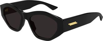 Bottega Veneta BV1408S Lunettes de soleil, Noir/Gris, 53 mm