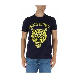 Plein Sport Blau Bedrucktes Kurzarm T-shirt - - Sport - Herren - Blau - S