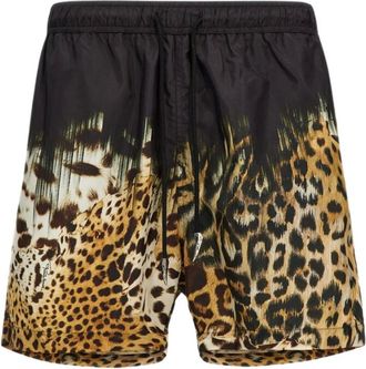 Roberto Cavalli Short de bain &agrave; imprim&eacute; l&eacute;opard et d&eacute;tail Tiger Tooth - Homme - Maillots de bain - Multicolore - Taille: 4XL