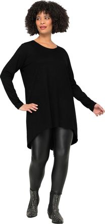 Angel Of Style Damen gro&szlig;e Gr&ouml;&szlig;en &Uuml;bergr&ouml;&szlig;en Plus Size Longshirt, Bequeme Passform, Rundhals, Langarm schwarz 56 832033100-56