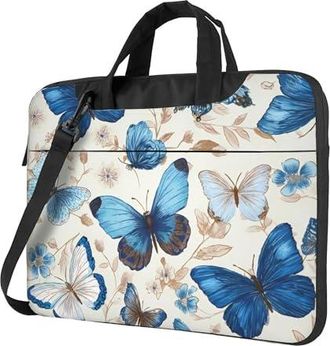 Generic Housse de protection pour ordinateur portable de 15,6 pouces avec bandouli&egrave;re - Motif papillon color&eacute; - Pour homme et femme, multicolore, 15.6 inch