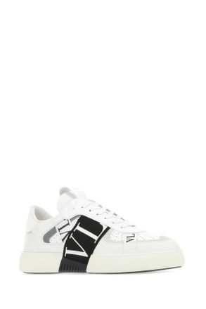 Valentino Garavani Mens White Leather Vl7n Sneakers Bianconerobiabiaghiacciobiane