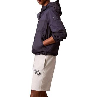 Calvin Klein Short &agrave; logo brod&eacute; en coton m&eacute;lang&eacute;