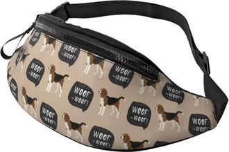 Generic Chien Beagle Ouaf Sac De Voyage Unisexe Sac &Agrave; Bandouli&egrave;re Polyvalent Sacoche Ceinture Pour V&eacute;lo &Agrave; Dos Homme Shopping 14X35Cm
