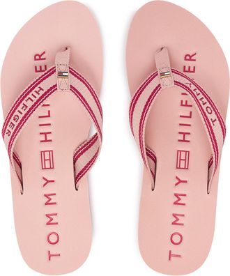 Tommy Hilfiger Zehentrenner Tommy Hilfiger Th Webbing Summer Sandal FW0FW09193 Rosa