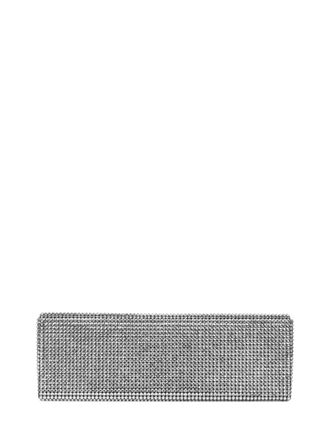 Amina Muaddi Womens Clutch Amini Paloma Black Satin Bags