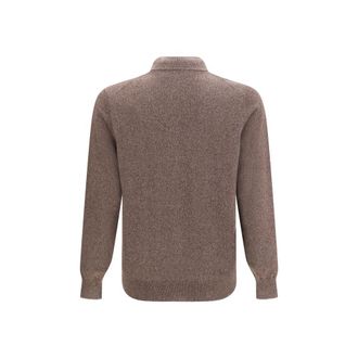 Brunello Cucinelli Mens Brown Cashmere Cardigan Clothing