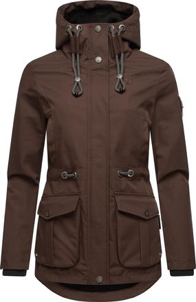 Marikoo Damen Leichter Übergangsparka mit Kapuze Babetaa Prc Dark Choco Gr. XS