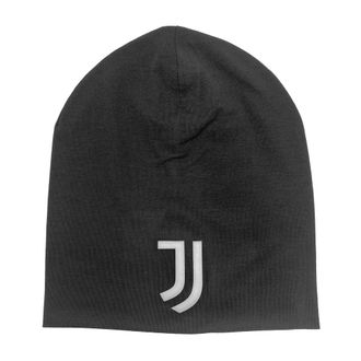 Juventus M&uuml;tze Jersey glatt Double 95% PL 5% EA, Schwarz, One Size