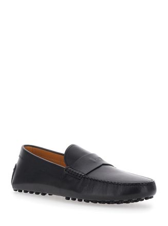 Tod's Mens Leather Loafers Black Calf