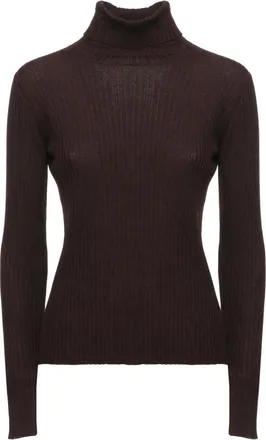 PANICALE Panicale, Femme, Pulls, Brun, Taille: 36 FR Pull en laine &agrave; col roul&eacute;