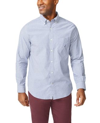 Nautica Herren Classic Fit Stretch Gingham Long Sleeve Shirt Button Down Hemd, J Navy, X-Gro&szlig;