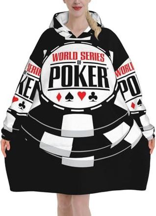 Generic Wsop Sweat &agrave; capuche pour femme et homme Couverture de poker surdimensionn&eacute;e pour adulte doux et chaud