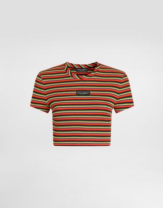 Dolce & Gabbana T-shirt Aus Gestreiftem Jersey - Frau T-shirts Und Sweatshirts n/d 40