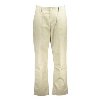 Calvin Klein Homme, Pantalons, Beige, Taille: XS Pantalon Homme Beige avec Poches et Logo