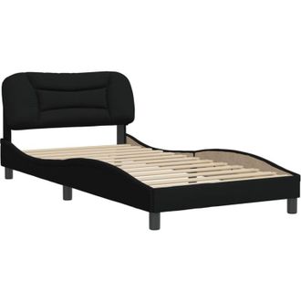 vidaXL Bettgestell ohne Matratze Hvar Schwarz 100x200 cm Stoff Vidaxl
