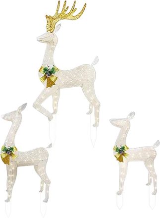 Generic Weihnachtsdekorationsst&auml;be - 3 St&uuml;ck LED-beleuchtete Weihnachtsstecker f&uuml;r den Au&szlig;enbereich, wetterfeste Rentier-Wegebeleuchtung, festliche Hofdekorat