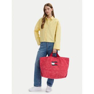 Tommy Jeans Handtasche Tommy Jeans Tjw Wave Flag Med Tote AW0AW18466 Korallenfarben