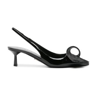 Prada Schwarze Lackleder Kristall Sandalen - - Shoes - Damen - Schwarzk - 40 EU