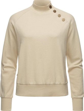 Ragwear Sweatshirt Majjorka Solid Damen Langarmshirt mit Rippbündchen und Zierknöpfen