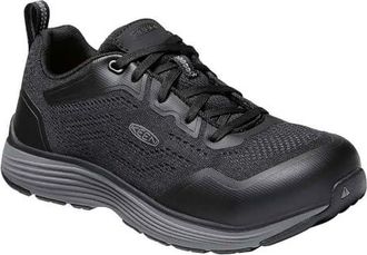 Keen Womens Sparta 2 Low Alloy Toe Industrial Work Sneakers, Steel Grey/Black, 11