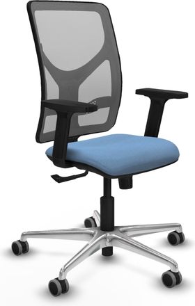 Piqueras y Crespo B&uuml;rostuhl mit 2D-Armlehnen, h&ouml;henverstellbare Lendenwirbelst&uuml;tze, ausgestattet mit 3 Positionen und Schneideschaum, Grau/Himmelblau