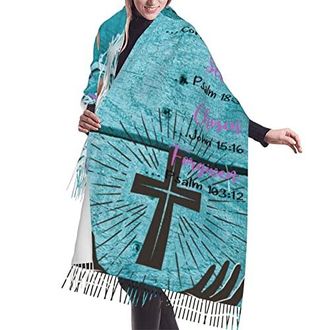 Generic Versets Religieux Motivants Des Écritures Écharpe Femme Classique Foulards Doux Glands Foulard