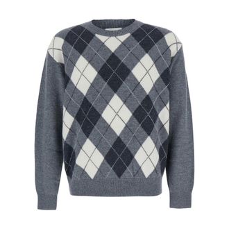 Dunst Argyle Rundhals-Pullover - - Knitwear - Damen - Grau - XS
