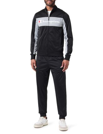 Champion Herren Legacy Icons Tracksuits-Box Logo Special Polywarpknit High-Neck Full-Reißverschluss Sportanzug, Schwarz, XXL