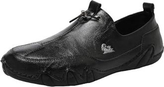 Generic Chaussures de conduite en cuir pour homme Chukka - Chaussures de sport confortables &agrave; enfiler pour les loisirs et la randonn&eacute;e, noir 1, 40 2/3 EU