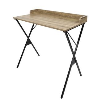 The Home Deco Factory HD0510, Moderner Schreibtisch mit Stauraum, Elegantes und ergonomisches Design, ideal für Telearbeit und Lernen, braun schwarz, 80x48 cm