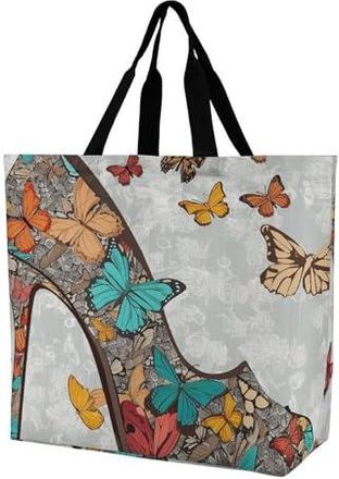 Generic Talon Haut Papillon Sac Fourre-Tout R&eacute;utilisable Sacs Grand Sac A Main Femme Pour Shopping Voyage Travail