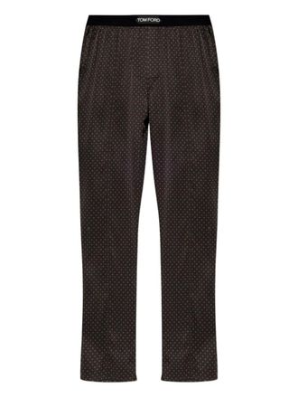 Tom Ford pantalon de pyjama &agrave; pois - Marron