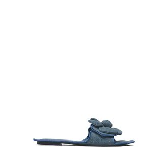 Marc Jacobs Femme, Chaussures, Bleu, Taille: 36 EU Floral Appliqu&eacute; Scalloped Edge Slider