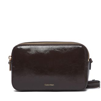 Calvin Klein Handtasche Calvin Klein Foil Logo Glossy Camera Bag LV04F3539G Braun