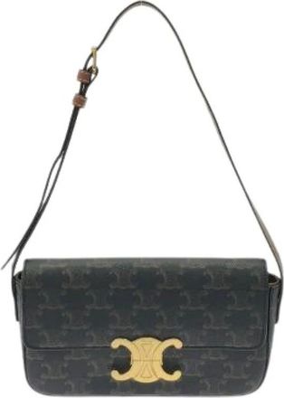 Celine Sac bandouli&egrave;re Pre-owned Claude Trionfecanvas - Femme - Pre-owned - Brun - Taille: ONE Size
