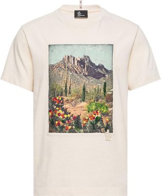 Moncler Moncler T-shirt En Coton &Agrave; Imprim&eacute; Paysage, Homme, Blanc, Taille: Xl