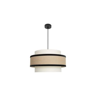 Fabrilamp Suspension Cornelian, &Oslash;50cm, hauteur r&eacute;glable, 1xE27 (ampoule non incluse), beige et noir