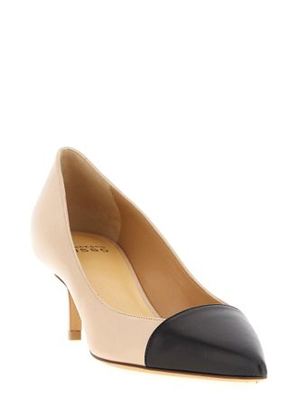 Francesco Russo Womens Goatskin Color-Block Pump Multicolor Goat Leather