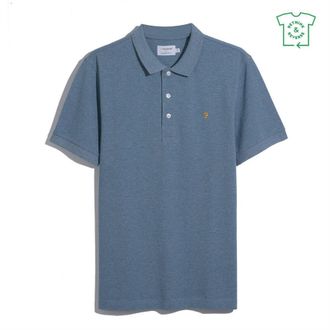 Farah Poloshirt f&uuml;r Herren, Baumwolle, kurz&auml;rmlig (Tideblau)