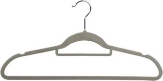 KESPER | Kleiderbügel - 25er Pack, Material: Kunststoff (ABS) mit Anti-Rutsch-Beflockung, Maße: 44,5 cm breit, Farbe: Grau | 16644